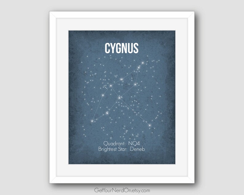 Cygnus Art Poster Constellation Print Astronomy Geek Gift | Etsy