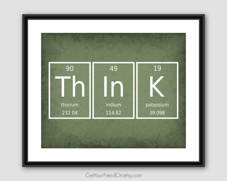 Think Poster Classroom Decor Periodic Table of Elements - Etsy