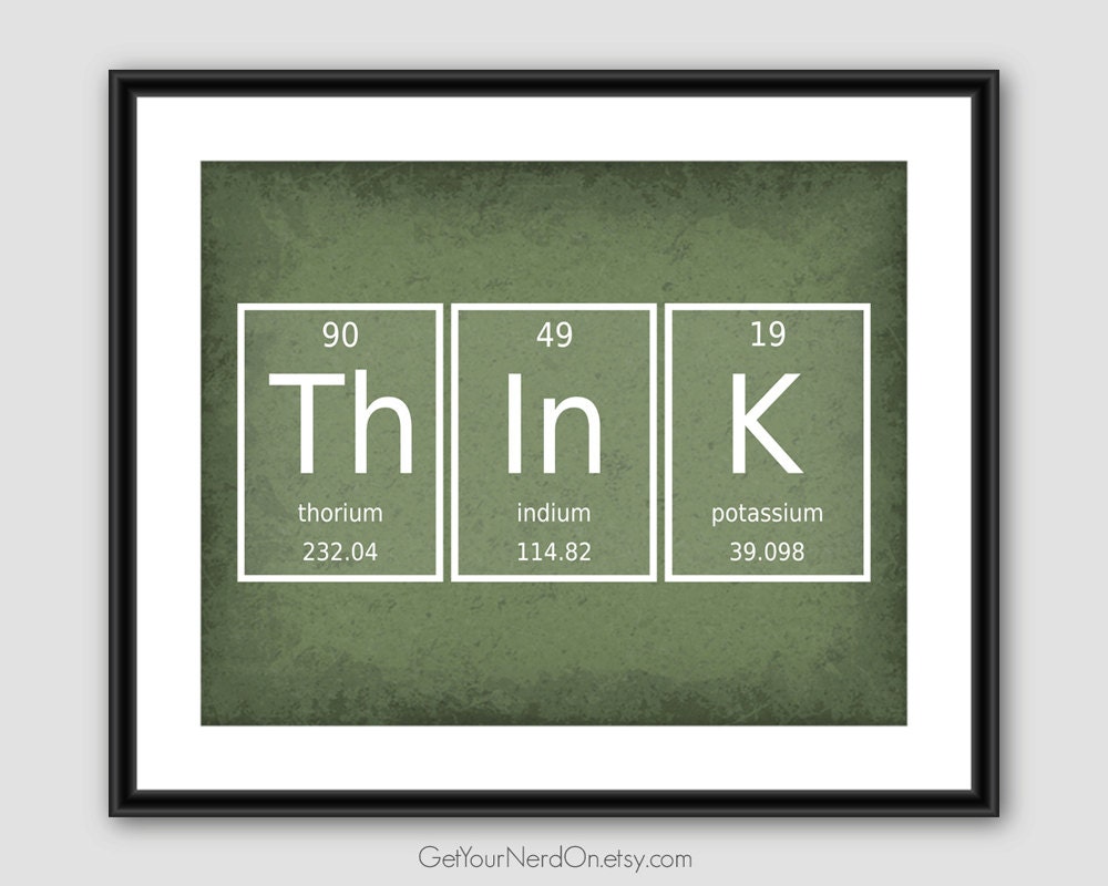 Think Poster Classroom Decor Periodic Table of Elements - Etsy