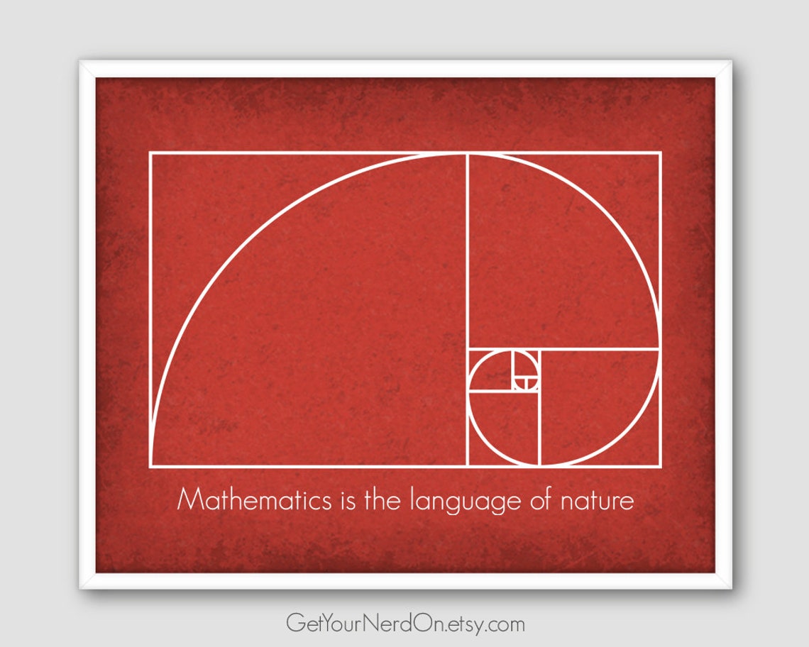 Fibonacci Spiral Art Math Geek Gifts Classroom Decor Gifts - Etsy