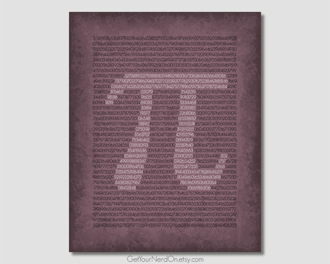 Pi Digits Print, Nerdy Math Poster, Classroom Decor, Unique Teacher ...