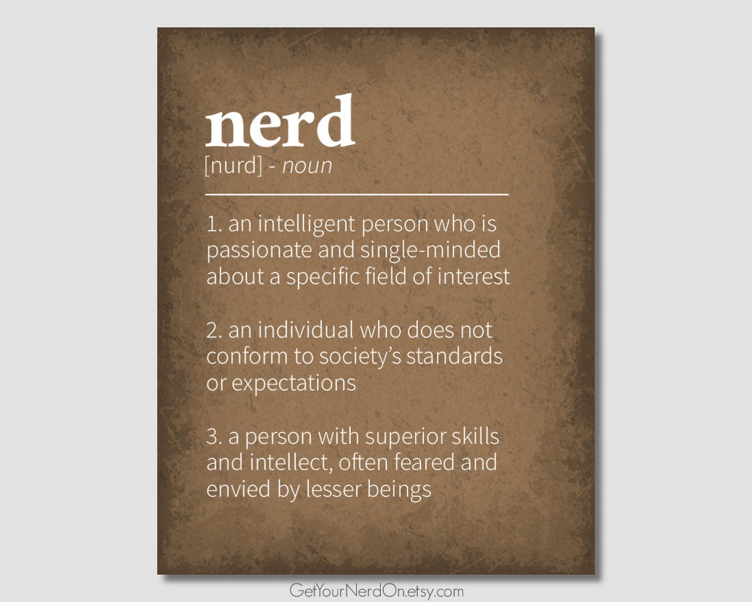 Nerd Definition Art, Funny Definition Gift, Nerdy Office Decor, Science ...