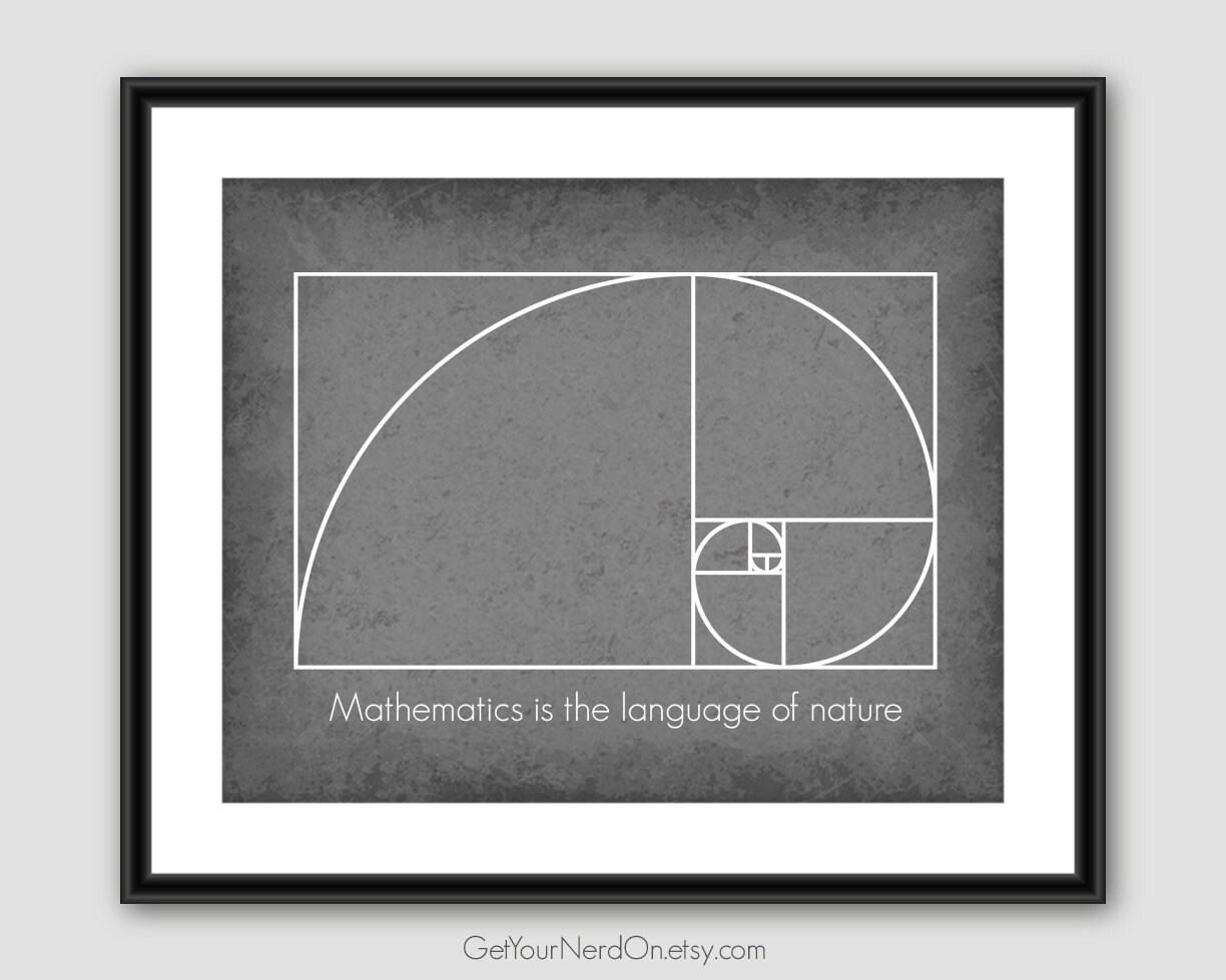 Fibonacci Spiral Art Math Geek Gifts Classroom Decor Gifts | Etsy