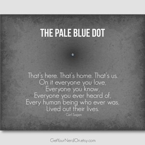 The Pale Blue Dot Inspirational Quote Astronomy Gifts - Etsy