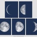 Moon Phases Print Set Outer Space Wall Art Set of 3 Prints - Etsy