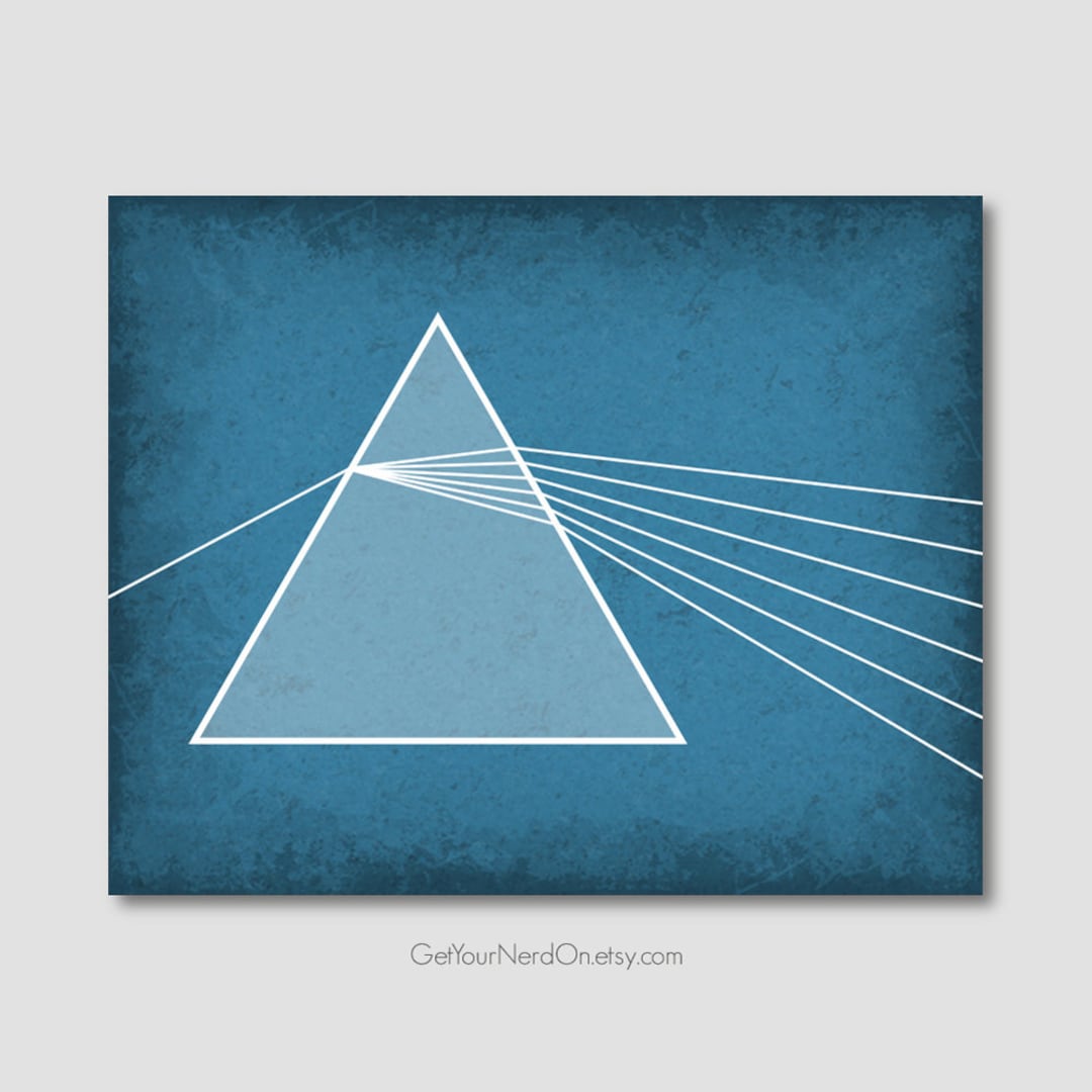 Refraction Through A Prism, Science Art Poster, Unique Home Decor, Nerd ...