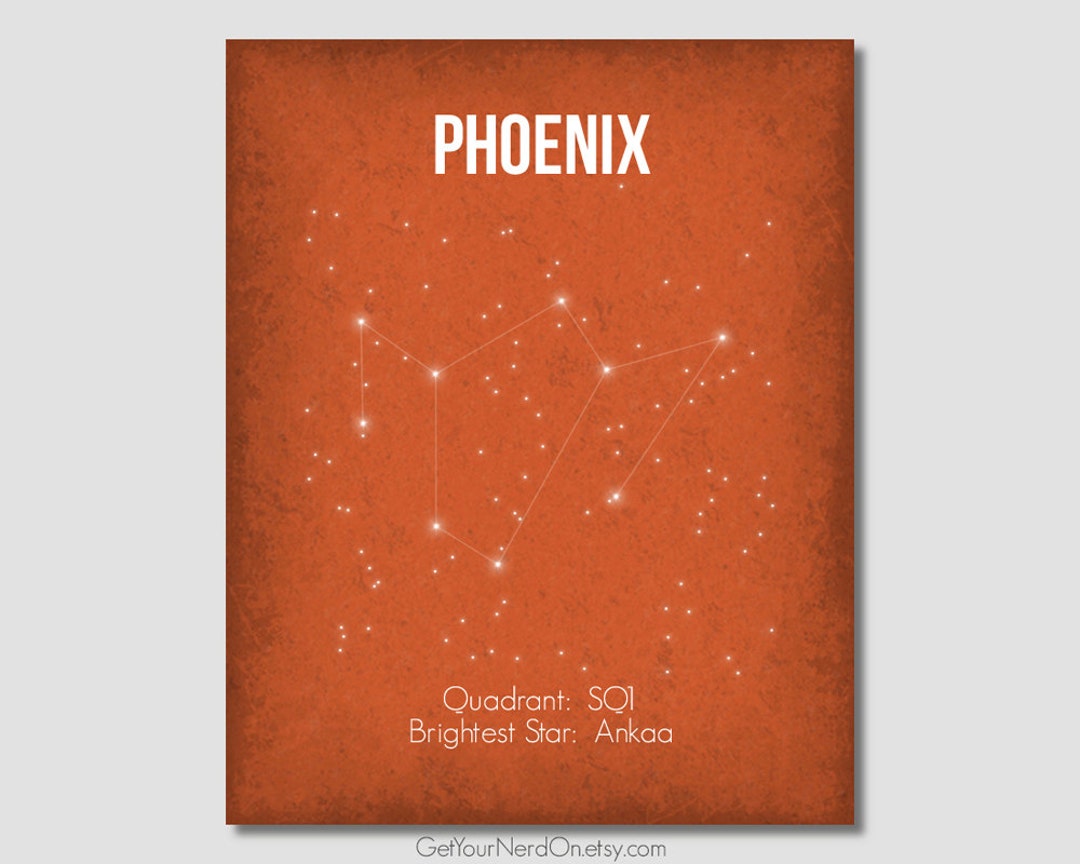 Phoenix Poster, Constellation Print, Outer Space Decor, Astronomy Gifts ...