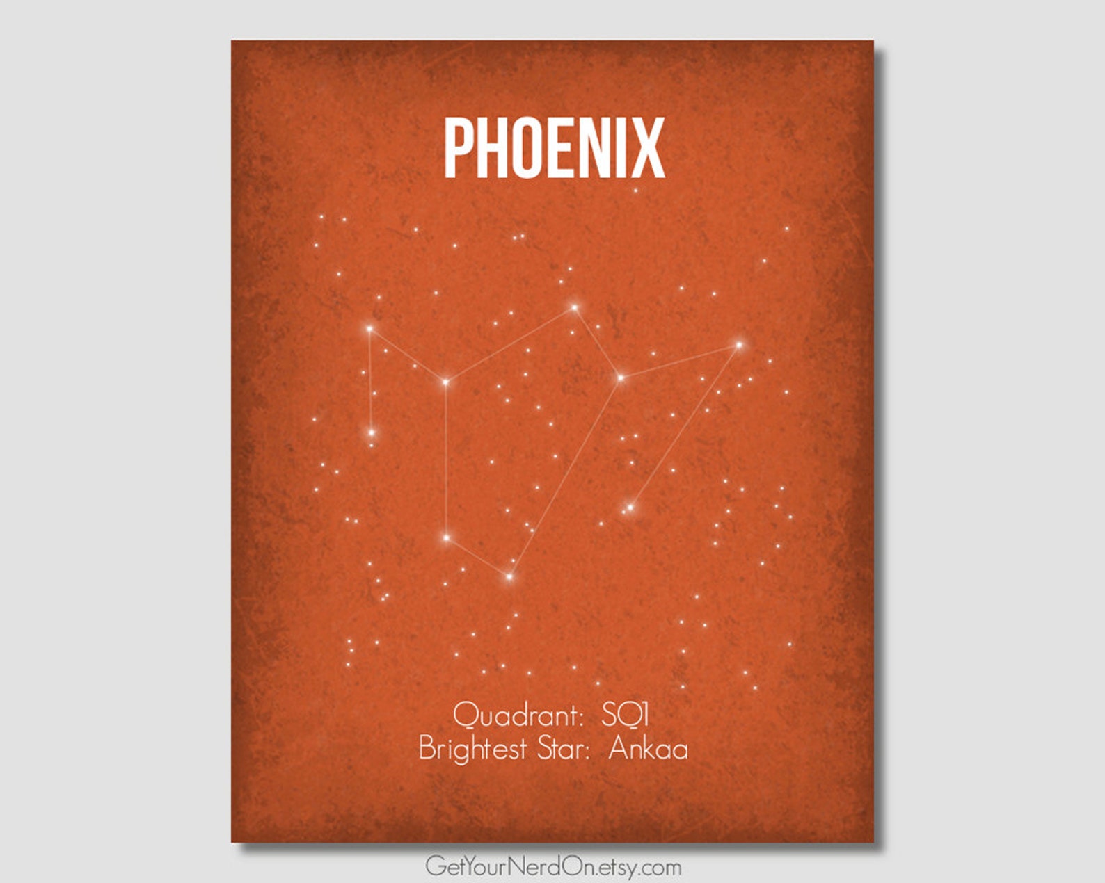 Phoenix Poster Constellation Print Outer Space Decor - Etsy