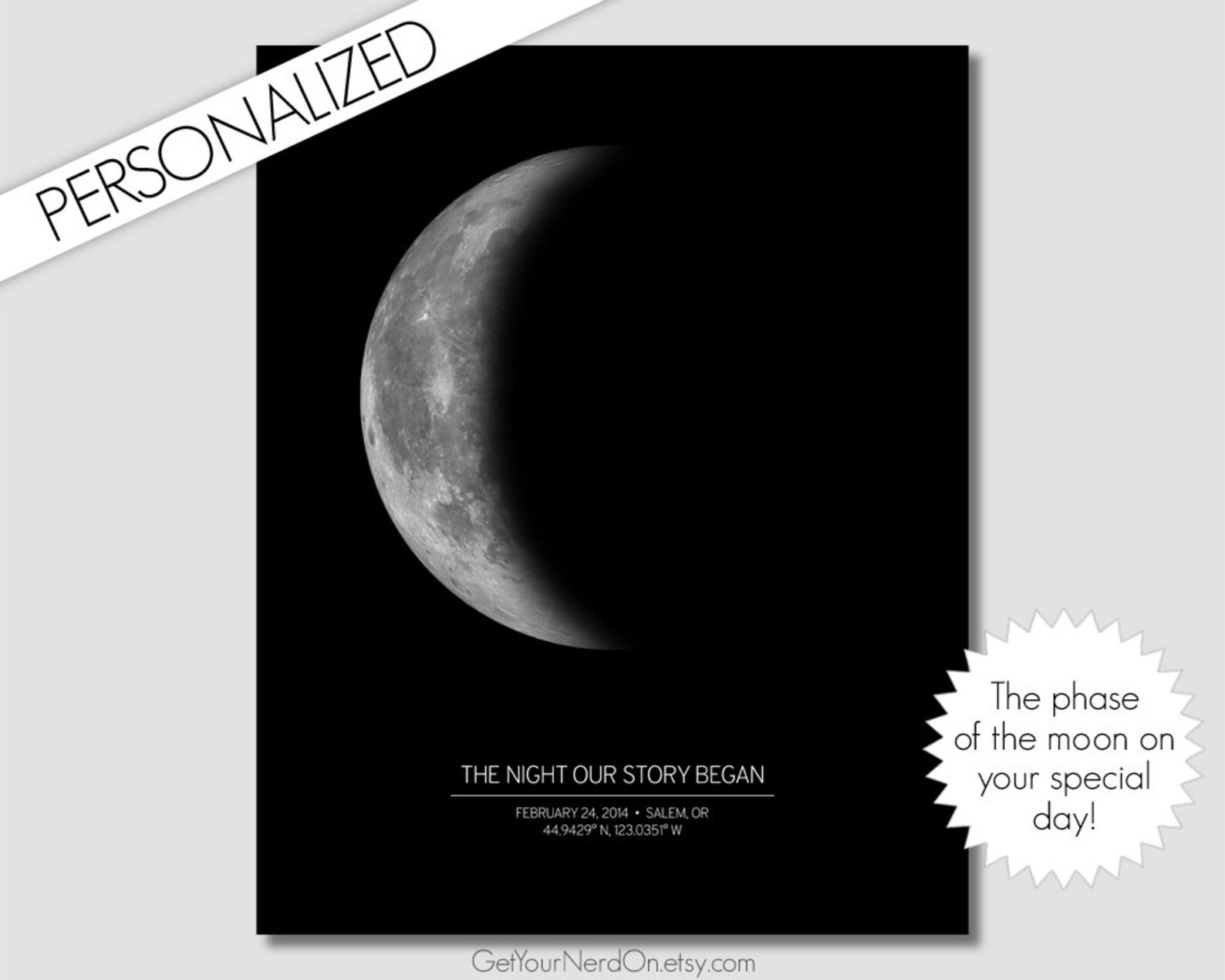 Custom Moon Phase Print Unique Wedding or Anniversary Gift - Etsy