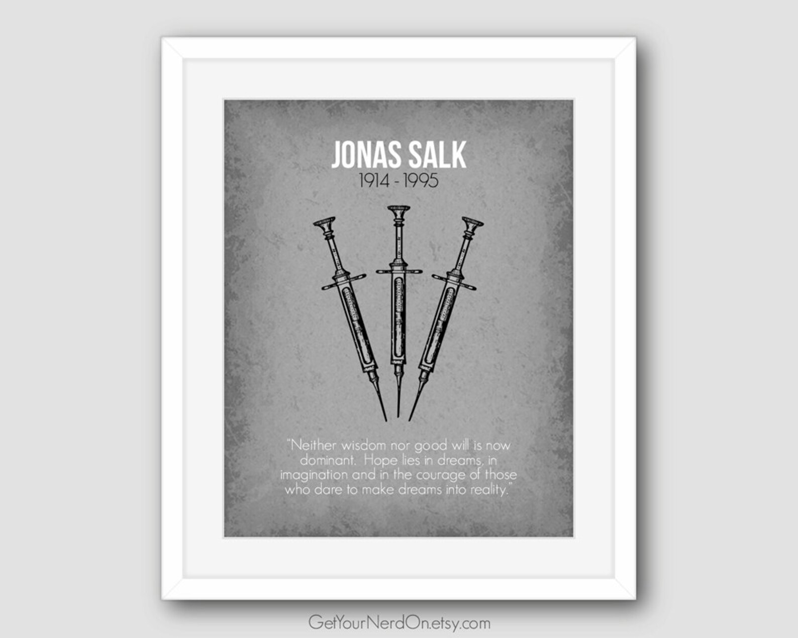 Jonas Salk Poster Famous Scientist Nerdy Art Poster Science - Etsy