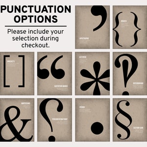 Set of 4 Prints, Punctuation Marks, Home Library Decor, English Teacher ...