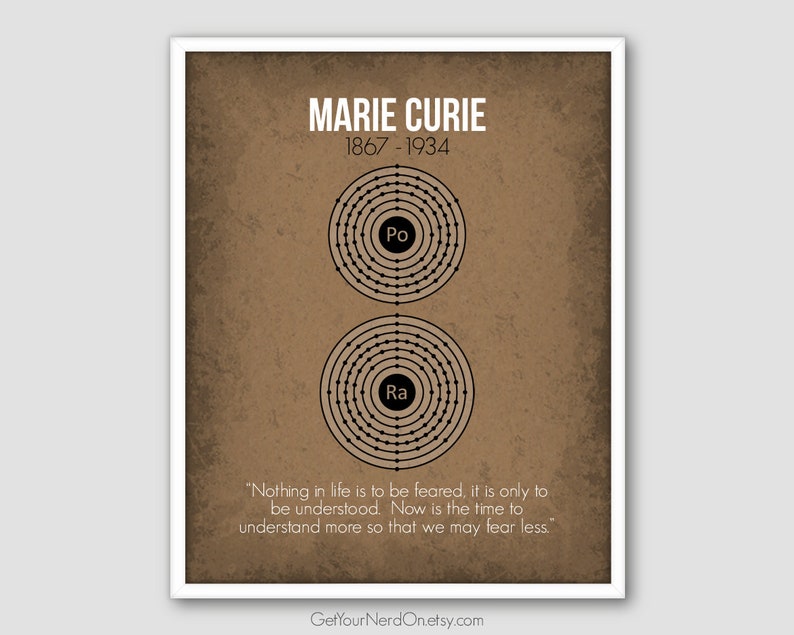 Marie Curie Poster Famous Scientist Art Women in Science - Etsy