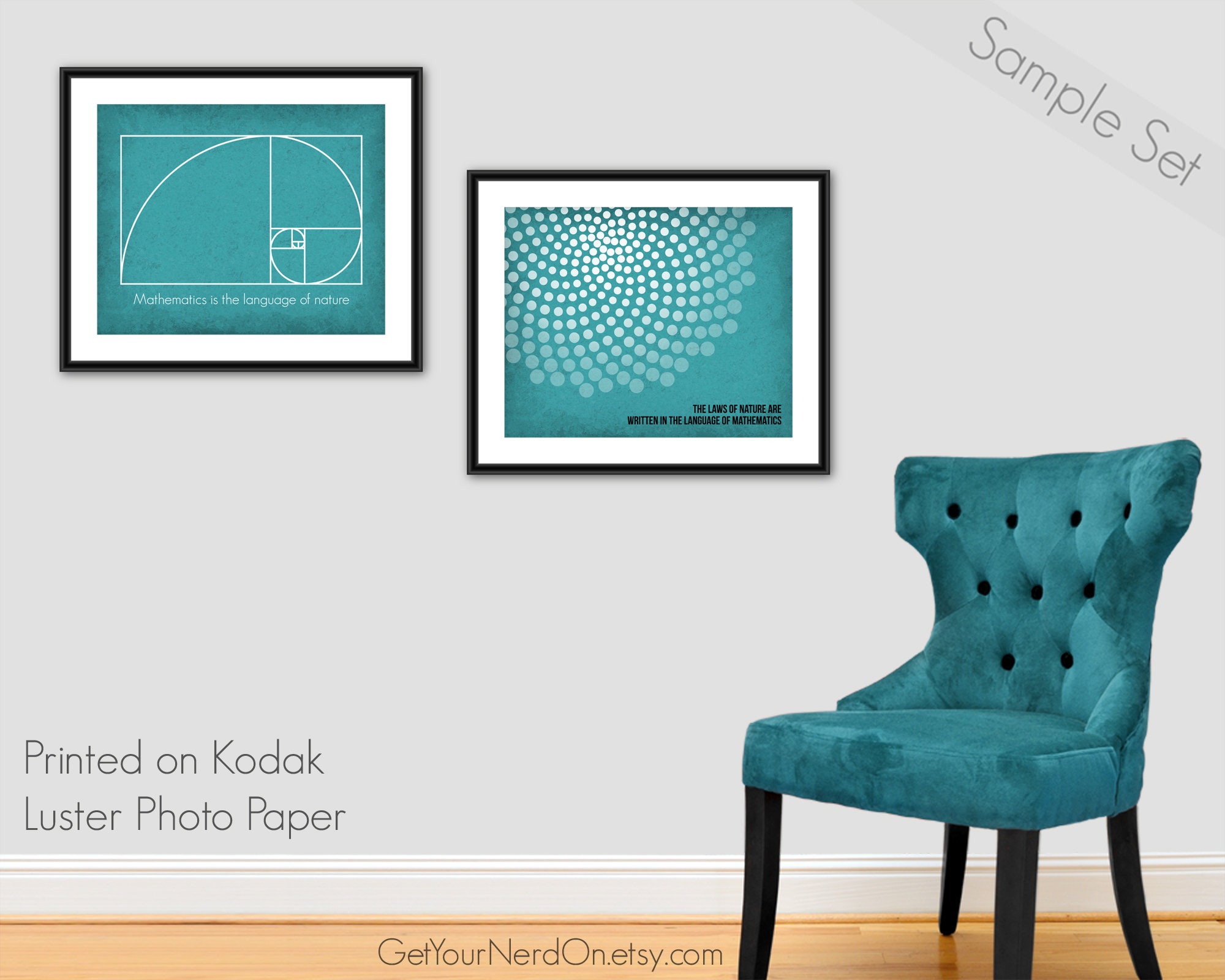 Fibonacci Spiral Art Math Geek Gifts Classroom Decor Gifts | Etsy