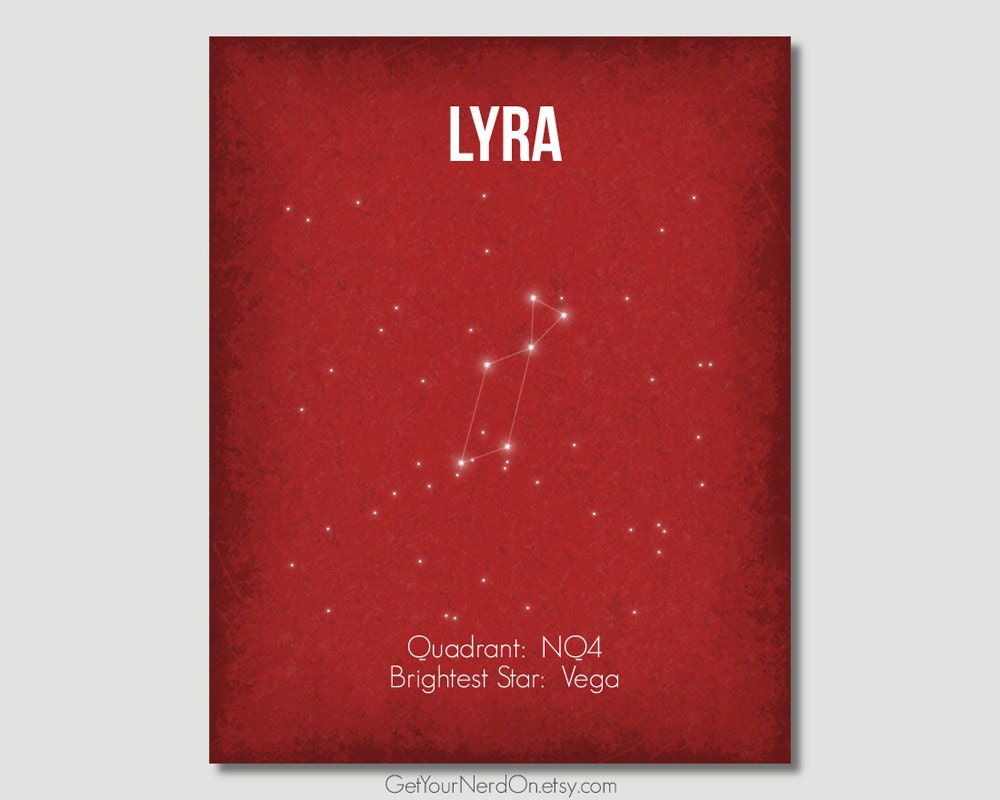 Lyra Constellation Astronomy Poster Outer Space Wall Art - Etsy
