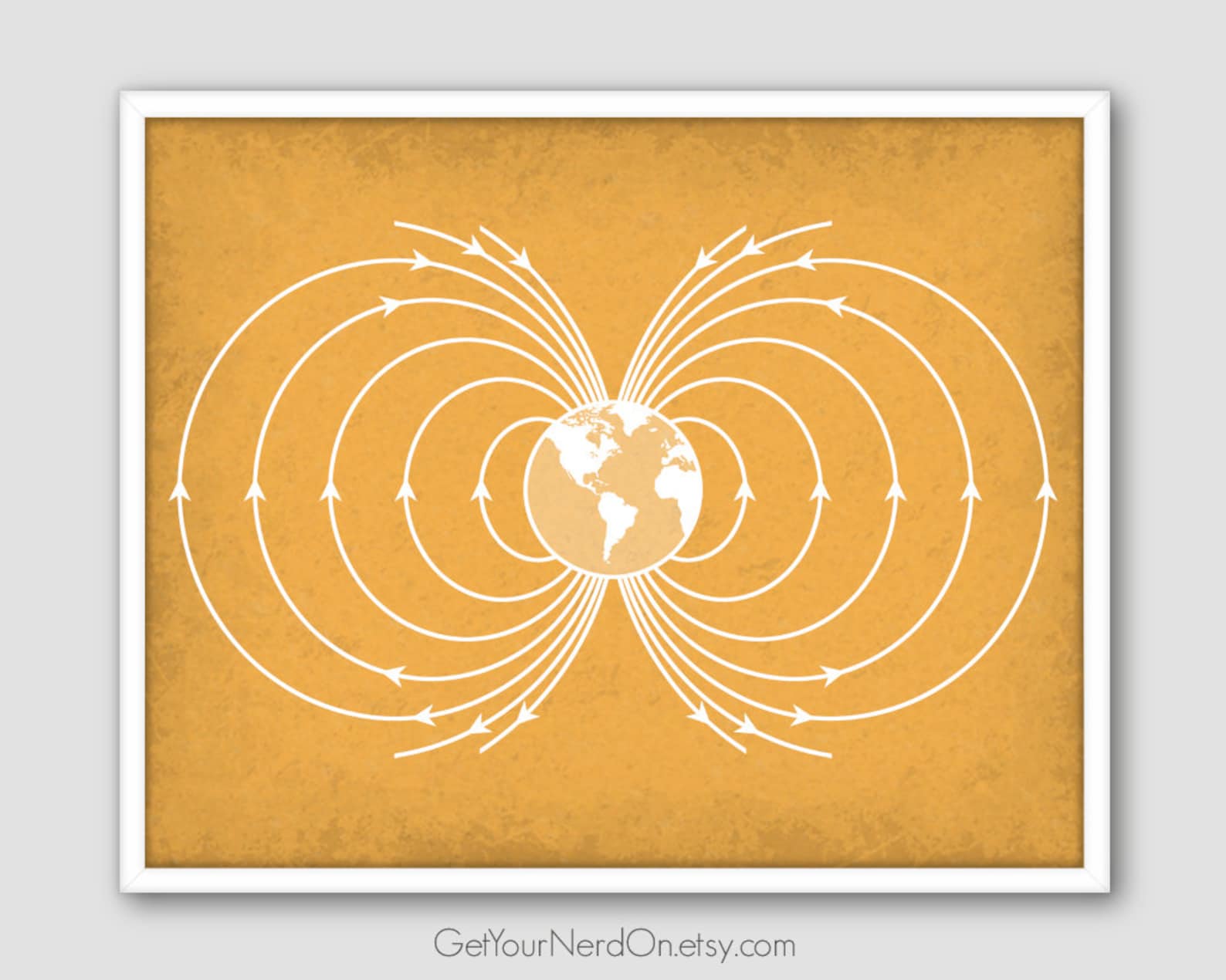 Earths Magnetic Field Poster Minimalist Physics Art Science - Etsy