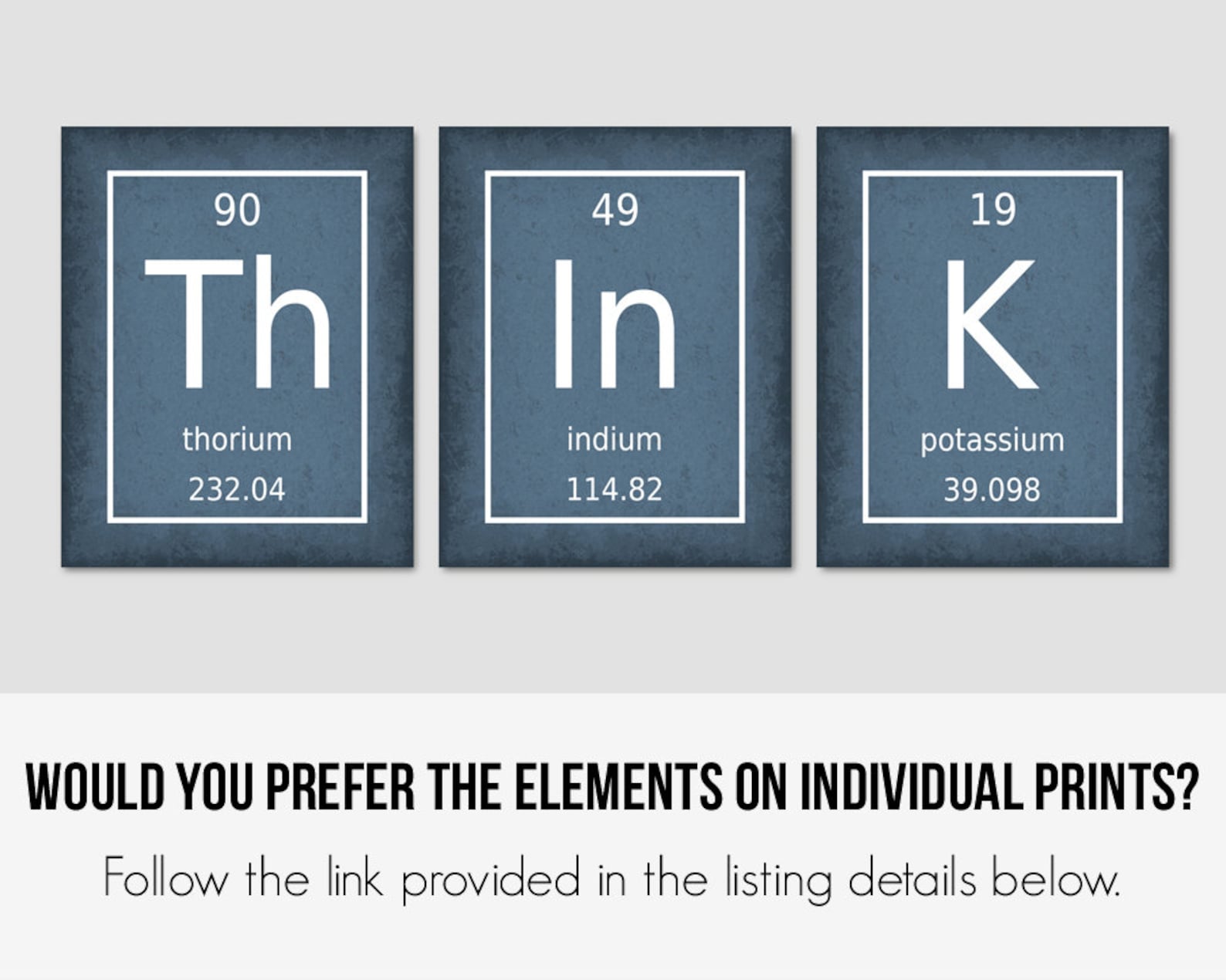 Think Poster Classroom Decor Periodic Table of Elements - Etsy