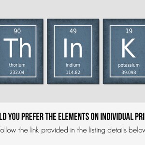 Think Poster, Classroom Decor, Periodic Table of Elements, Gifts for ...
