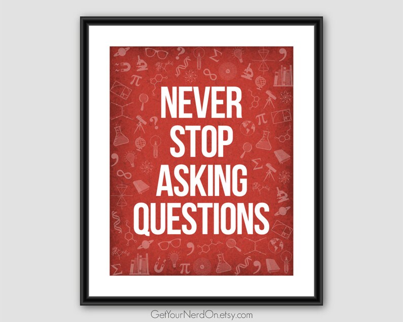 Never Stop Asking Questions Kids' Room Decor Classroom | Etsy