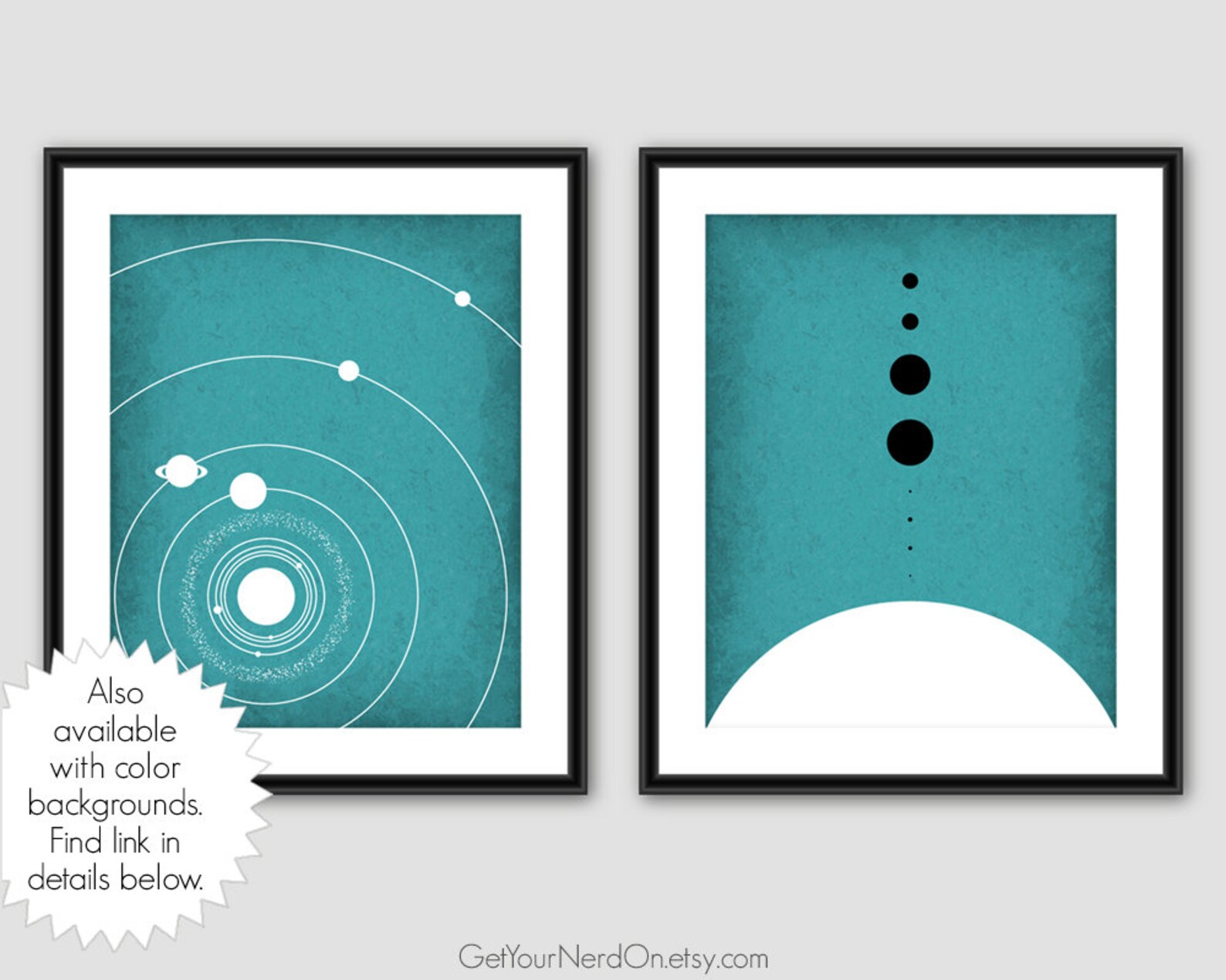 Astronomy Print Set Solar System Posters Planets to Scale - Etsy