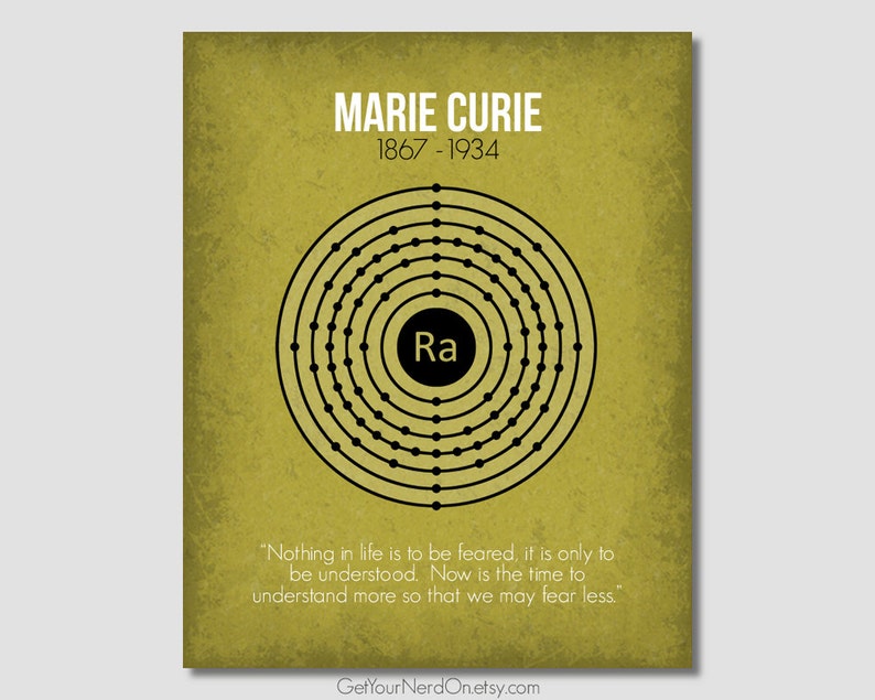 Marie Curie Poster Famous Scientist Art Women In Science | Etsy