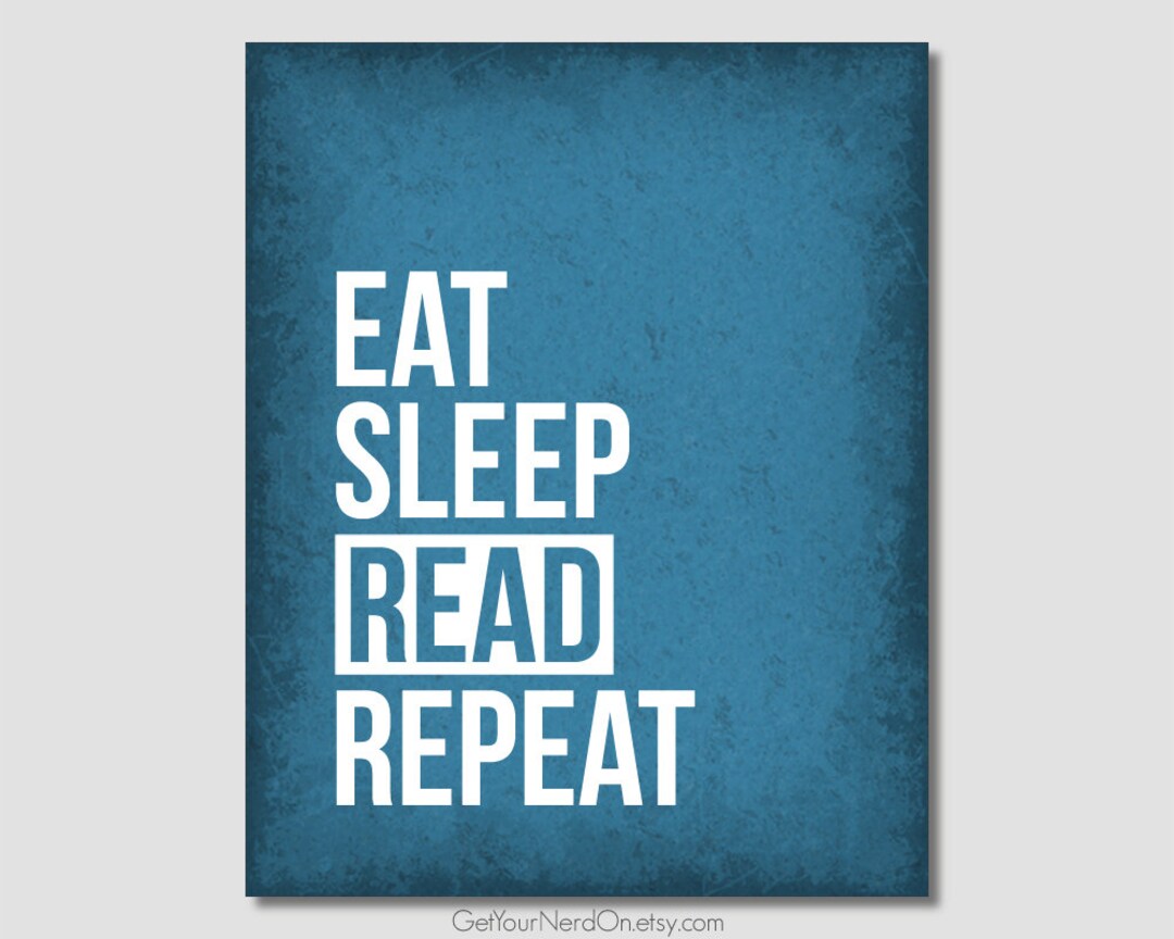 Eat Sleep Read Repeat Book Lover Wall Art Reading Poster - Etsy