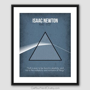 Isaac Newton Print, Famous Scientist, Science Geek Gifts, Nerdy Science ...