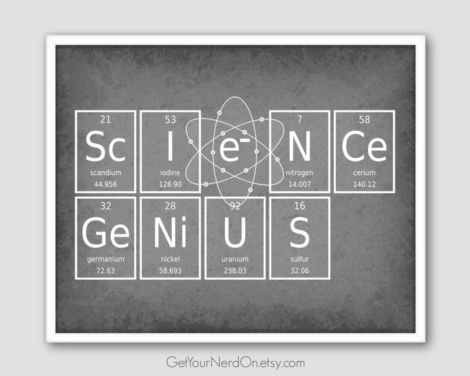 Science Genius Print Periodic Table Chemistry Teacher Gift - Etsy Canada