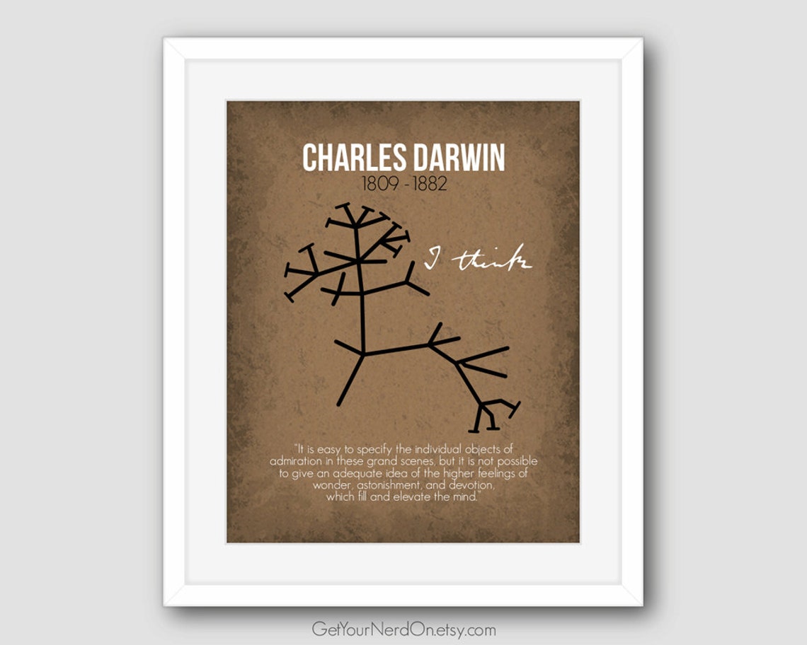 Charles Darwin Print Famous Scientist Science Classroom | Etsy