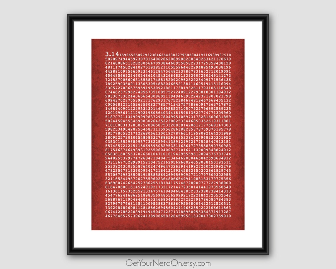 Pi to 2000 Decimal Places Mathematics Decor Math Teacher - Etsy