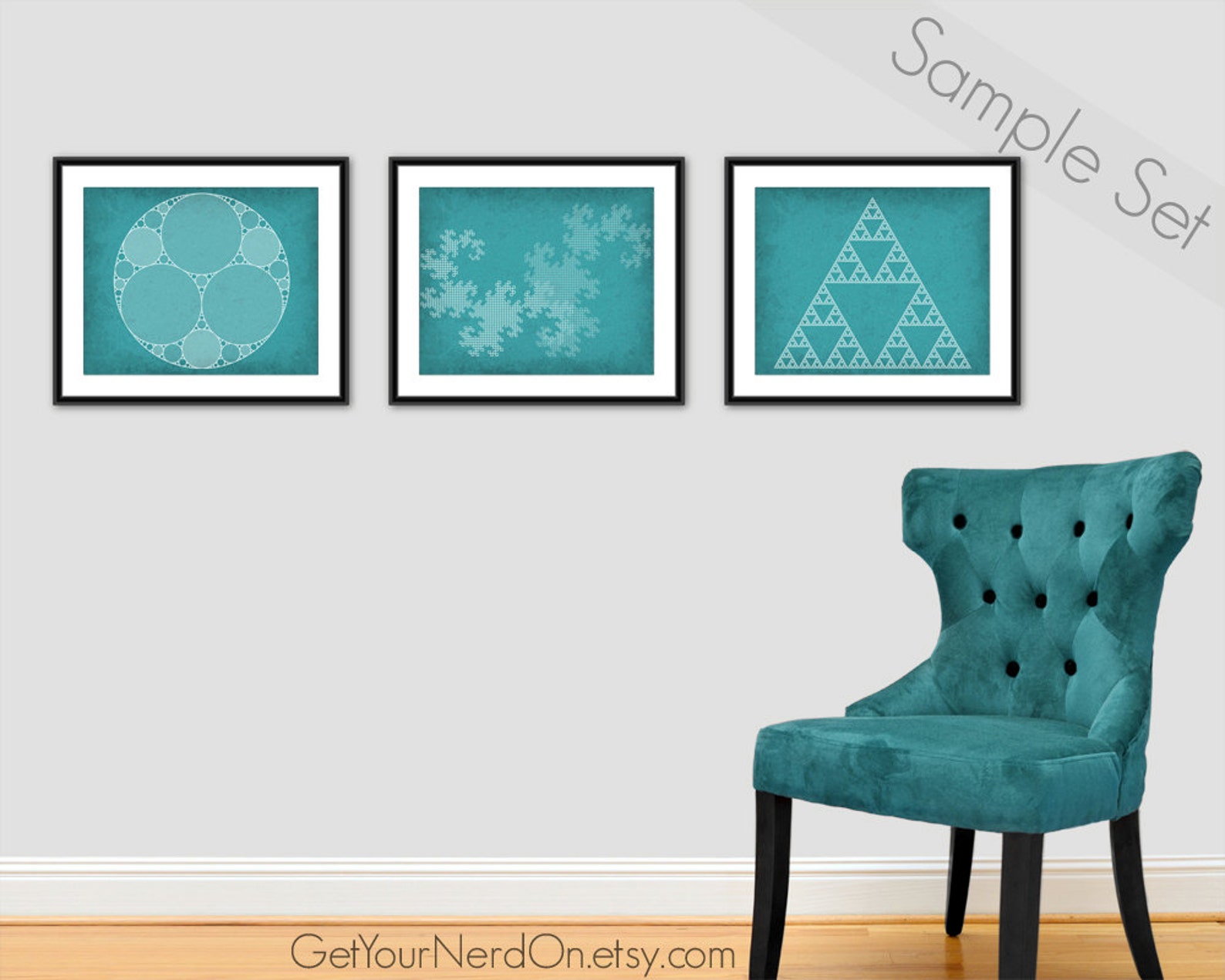 Sierpinski Triangle Geometric Fractal Art Poster Science | Etsy