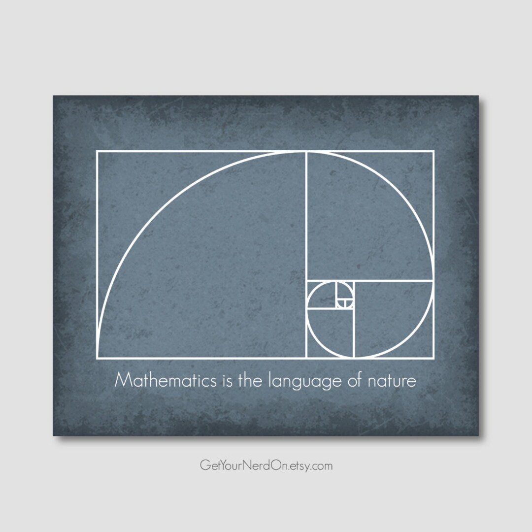 Fibonacci Spiral Art, Math Geek Gifts, Classroom Decor, Gifts for ...