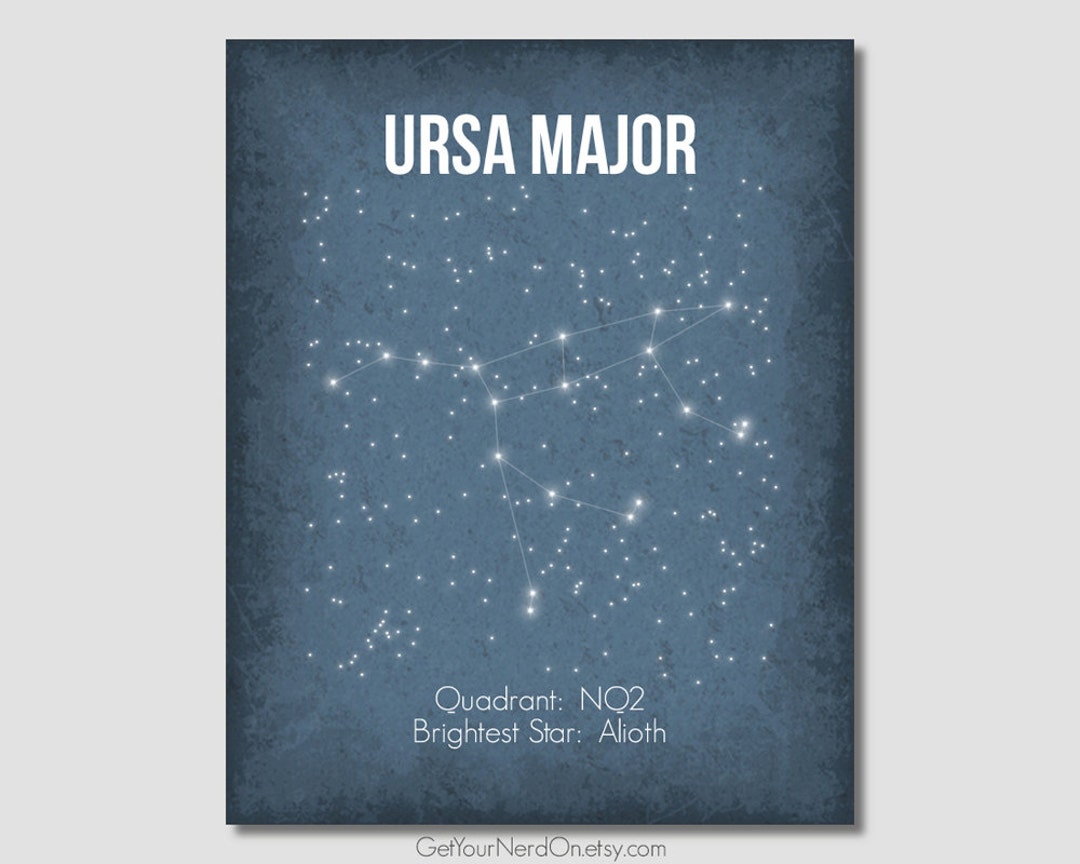 Ursa Major Constellation Print, Big Dipper, Astronomy Gifts, Outer ...