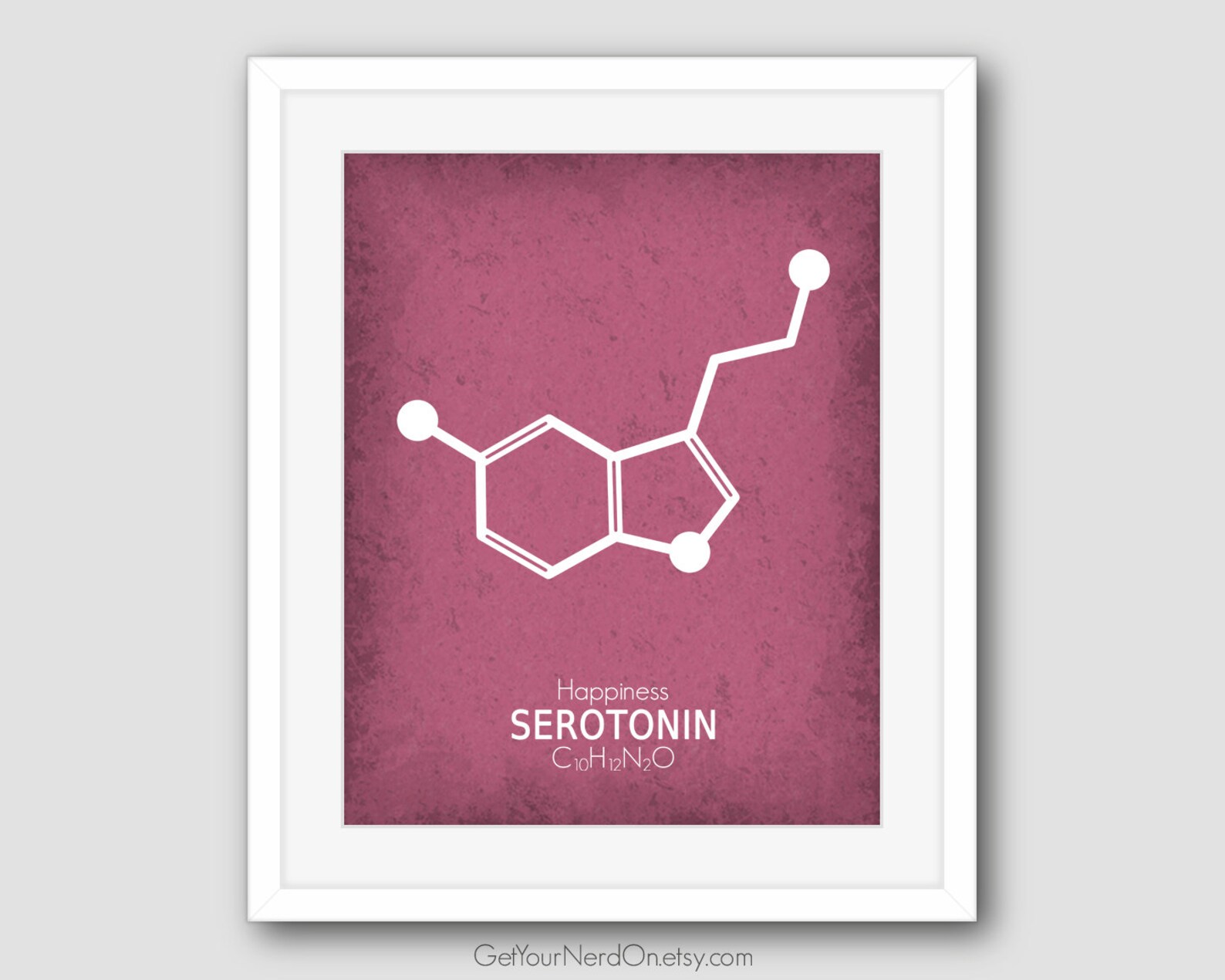 Serotonin Molecule Minimalist Nerd Art Science Geek Decor | Etsy