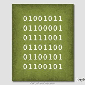 Custom Binary Code Name, Computer Geek Gifts, Personalized Computer ...