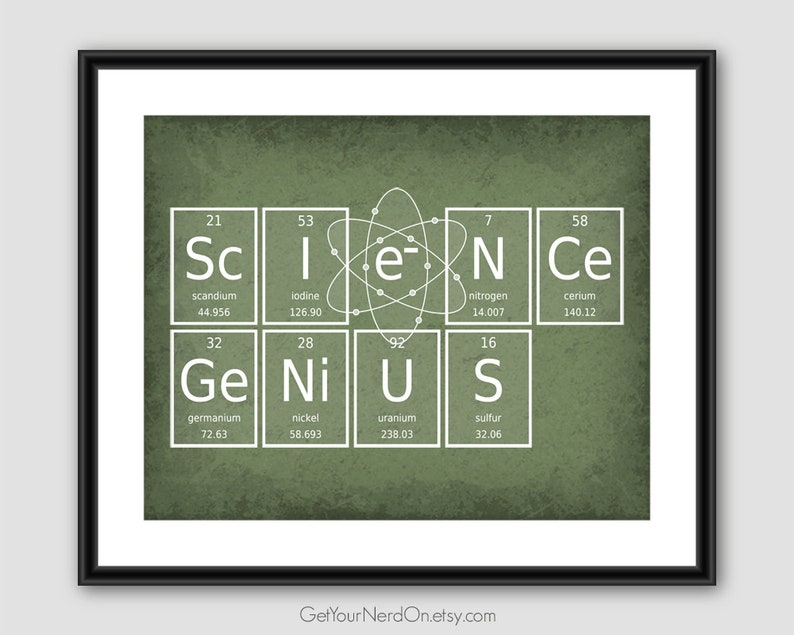 Science Genius Print Periodic Table Chemistry Teacher Gift - Etsy