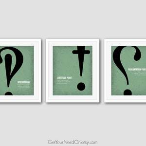 Set of 3 Prints, Uncommon Punctuation, Nerd Home Decor - Etsy