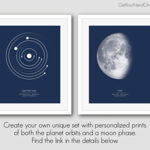 Customized Solar System Planets Astronomy Map Print, Unique Wedding or ...