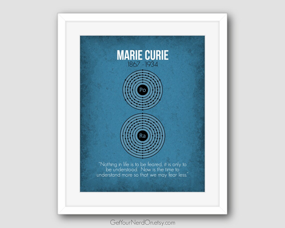 Marie Curie Poster Famous Scientist Art Women in Science - Etsy
