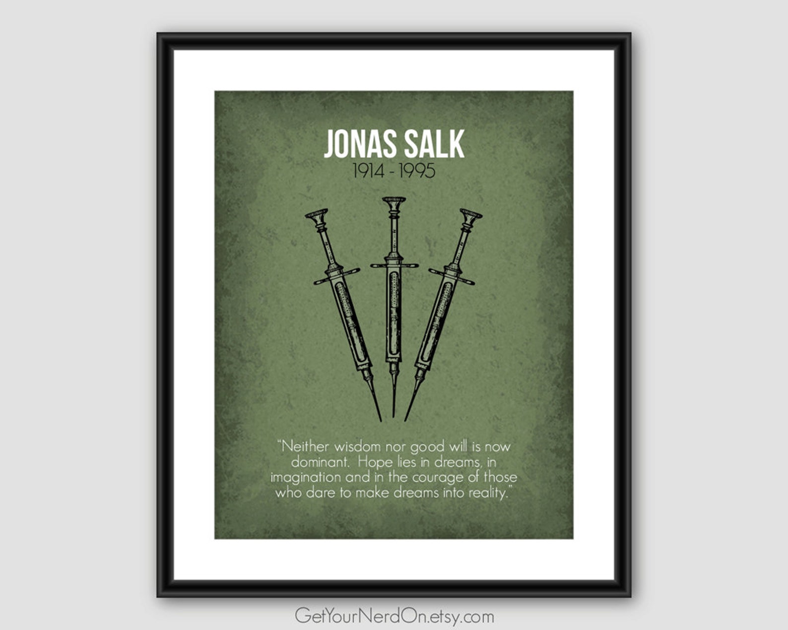Jonas Salk Poster Famous Scientist Nerdy Art Poster Science - Etsy