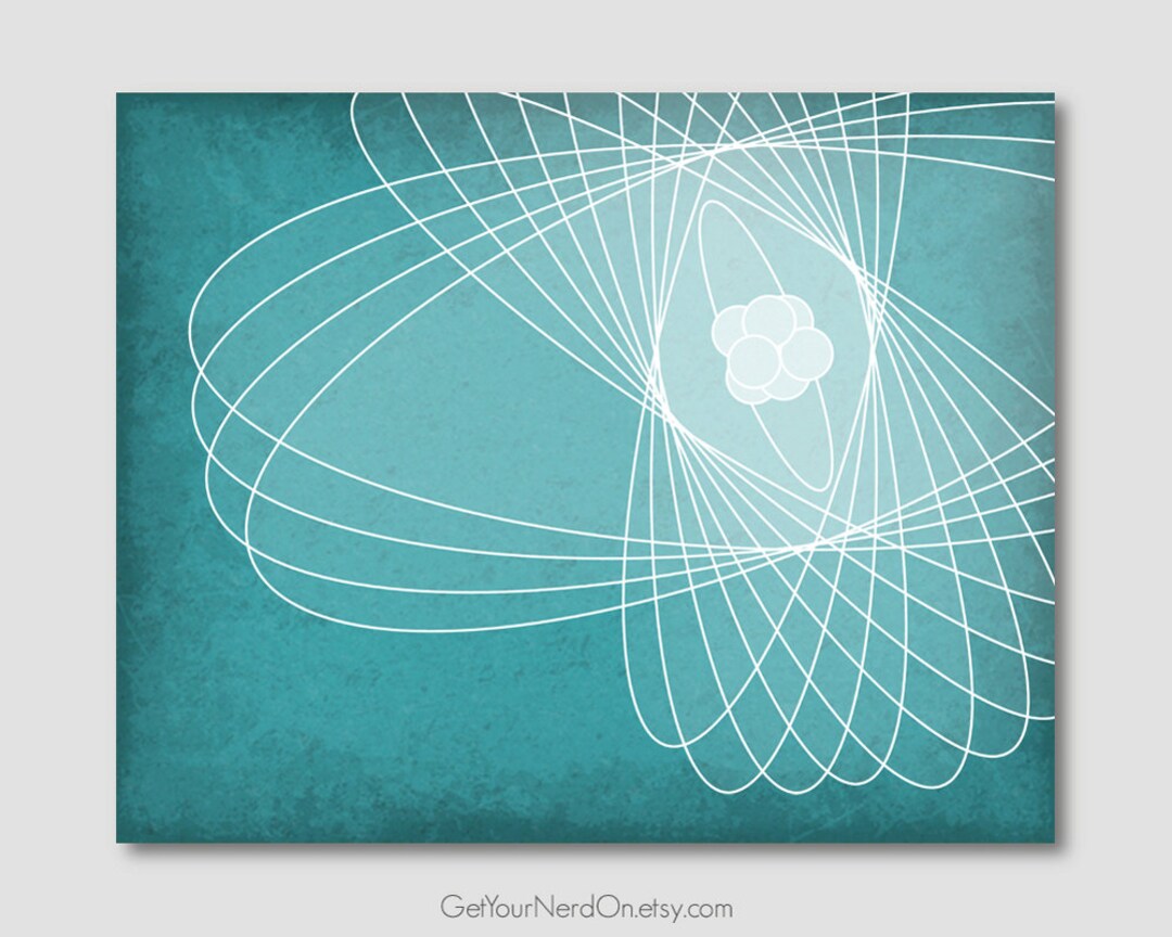 Minimalist Atom Art Science Art Print Nerd Home Decor Gifts - Etsy