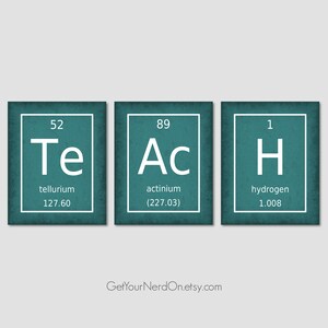 Teach Set of 3 Prints Periodic Table of Elements Science - Etsy