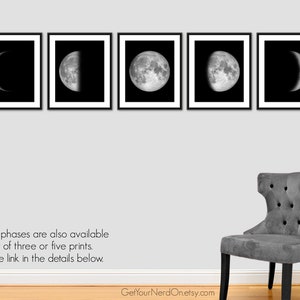 Moon Phase Wall Art, Outer Space Decor, Celestial Art Print, Minimalist ...