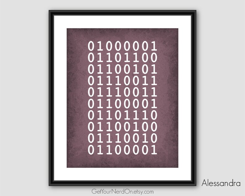 Custom Binary Code Name Computer Geek Gifts Personalized | Etsy