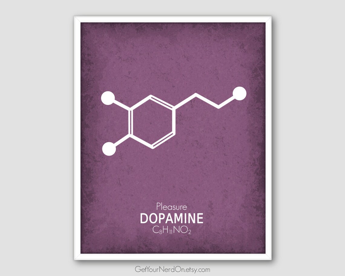 Dopamine Molecule Minimalist Nerd Art Molecular Biology - Etsy