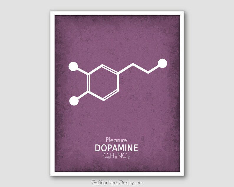 Dopamine Molecule Minimalist Nerd Art Molecular Biology - Etsy