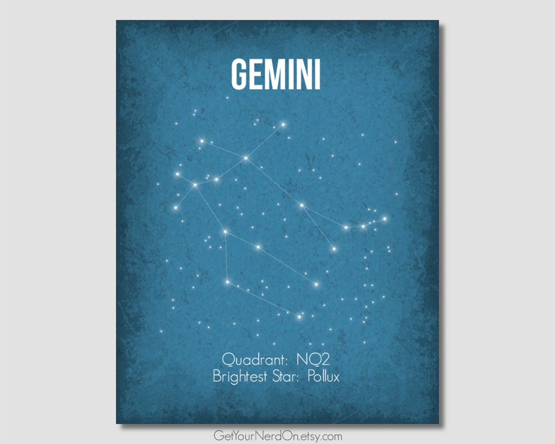 Gemini Constellation, Astronomy Poster, Nerdy Nursery Decor, Outer ...
