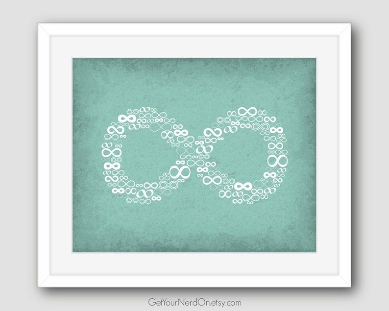 Infinity Typography Math Geek Decor Minimalist Nerd Art - Etsy