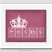 Chemistry Elements, Princess Crown Print, Baby Girl Gift, Science Nerd ...