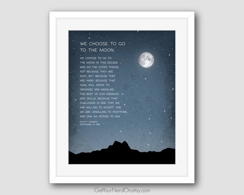 JFK Moon Speech We Choose to Go to the Moon 1969 Moon - Etsy UK