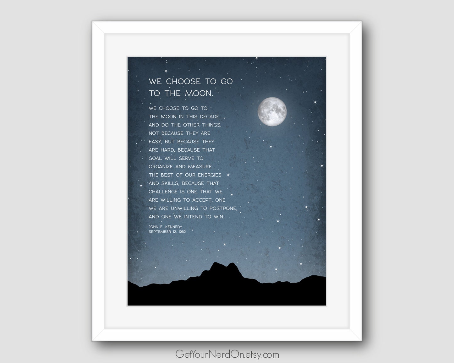 JFK Moon Speech We Choose to Go to the Moon 1969 Moon - Etsy UK